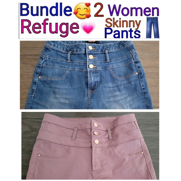 refuge | Pants & Jumpsuits | Refuge Highwasit Blue Light Pinkmauve Skinny Pants Size 6 Bundle2 ...